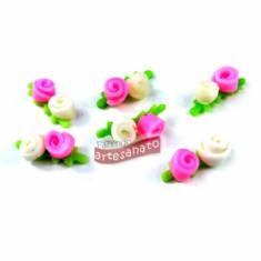 Flor De Biscuit Rococo - Rosa Claro. FAZENDO ARTESANATO